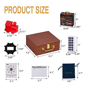 ZOOCEN Double 12 Dominoes Mexican Train Game Set with 91 Colored Dots Tiles Storaged in an Elegant Leather Case,Ideal Family Game for Adults and Kids