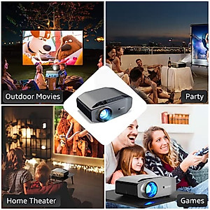Portable Projector for Outdoor Movies, vamvo L6200 Home Theater Movie Projector, Supported 1080P Full HD Video Projector Compatible with Fire TV Stick, PS4, HDMI, VGA, AV and USB