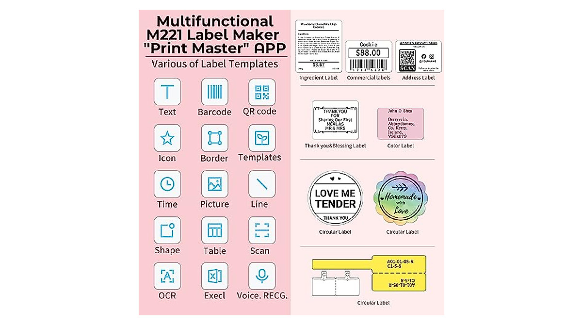Phomemo M221 Label Maker | Portable & Bluetooth