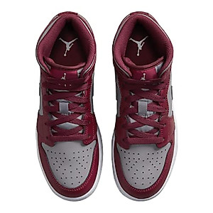 Jordan Nike Kids Air 1 Retro High OG GS Basketball Shoe, Cherrywood Red/Cement Grey/Whi, 5 Big Kid