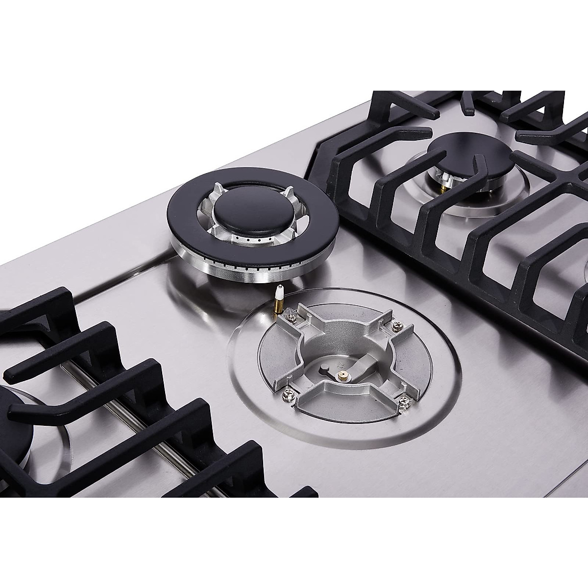 30 Inch Gas Cooktop, Stainless Steel Built-in 5 Burners Gas Stovetop LPG/NG Convertible Gas Stove Top Dual Fuel Gas Hob DM527-05