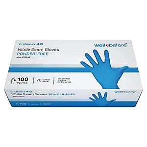 Well Before Disposable Gloves 4 mil Standard 4.0g - Nitrile Exam Gloves Latex Free & Powder Free - Single Use Surgical Gloves - Small (Pack of 100)