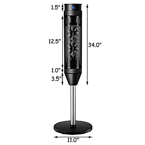 COSTWAY Ceramic Heater with Remote Control, 1000W/1500W Portable Heater with 8H Timer, Adjustable Thermostat, Overheat and Tip-Over Protection, Electric Space Heater for Indoor Use, Bedroom, Black