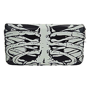 Lost Queen Gothic Skeleton Ribcage Glow in the Dark Zip Around Wallet