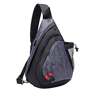 Sling Bag Shoulder Crossbody Backpack for Men Women Lightweight Large USB Waterproof Camo Chest Daypack for Travel Hiking Camping