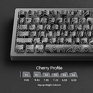MONSGEEK M1 V5 Aluminum Mechanical Keyboard 75% Topographic Theme Quick Release Gaming Keyboard with Knob, 8000 mAH RGB Hot-swappable Black Custom with Side-Printed Keycaps Pre lubed Piano Switch