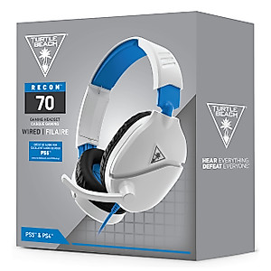 Turtle Beach Recon 70 White Gaming Headset for PlayStation 4 Pro, PlayStation 4, Xbox One, Nintendo Switch, PC, and Mobile - PlayStation 4 (Renewed)