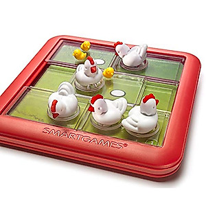 SmartGames Chicken Shuffle Jr. Skill-Building Travel Game for Kids and Adults Ages 4 & Up, 48 Challenges