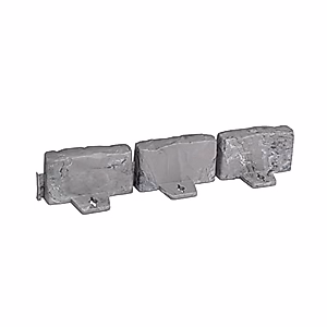 EasyFlex No-Dig Landscape Edging with Anchoring Spikes, 2.7 in Tall Decorative Stone-Look Garden Border, 15 Foot Kit, Slate Gray