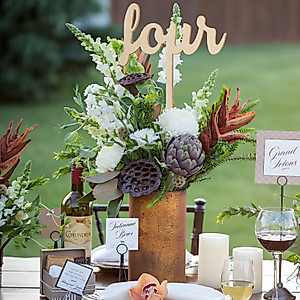 Tinksky 12pcs One-Twelve Wooden Table Numbers on Sticks for Wedding Party Decoration