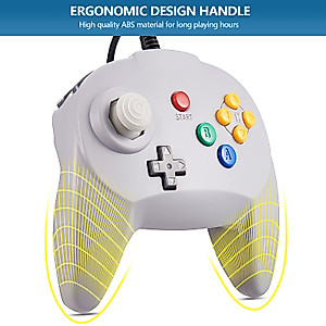 KIWITATA 2 Pack N64 Controller, Classic Mini N64 Wired USB 64-bit Upgraded Joystick Game Pad Joypad Controller for Windows PC/Mac Black & Gray