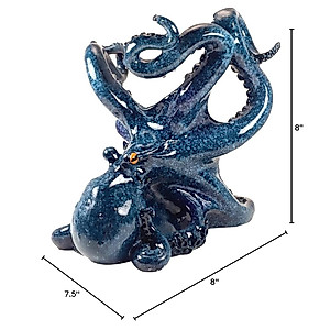 Blue Octopus Wine Bottle Holder 7.5 Tall