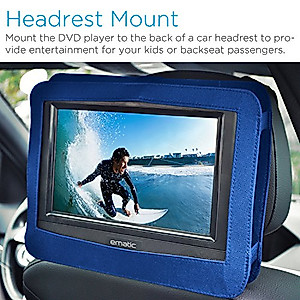 Ematic 10" Portable DVD Player with Headphones and Car-Headrest Mount - EPD116bu