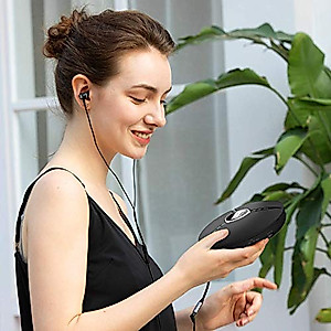 KLIM Discman Portable CD Player with a Built-in Battery - New 2022 Version + Ideal Car CD Player with Earphones + Compatible CD-R, CD-RW, MP3. Compact Mini CD Players Personal CD Walkman - Black