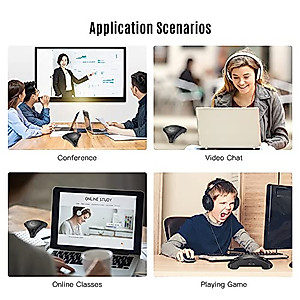 Portable Conference Microphone 360° Voice Pickup, Instant Conferencing Anywhere, Sound-Enhanced, Intelligent Noise Reduction, Compatible with Leading Platforms