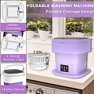 Portable Washing Machine, 11L Small Washer with Spin Dryer, Mini Lavadora Portatil with 3 Modes Deep Cleaning for Underwear, Baby Clothes, Socks, Apartment, Dorm RV Camping Travel Laundry
