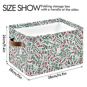 GuoChe Mahjong Storage Baskets Collapsible Storage Bin Toy Basket for Home Organizing Closet Shelves Pets 1 Pack