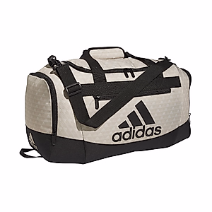 adidas Defender 4 Small Duffel Bag, BOS Mini Monogram Wonder Beige/Black, One Size