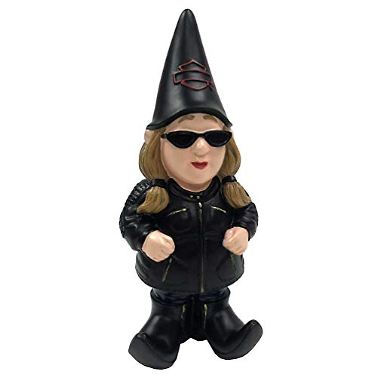 Harley-Davidson Lady Biker Themed Polystone Garden Gnome, 4.5 x 11 in. 544902C