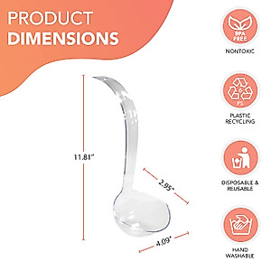 Party Essentials N120621L Hard Plastic Embossed Floral Serving Bowl for Punch/Salad/Snack/Treat, Clear, 12-Quart with ladle