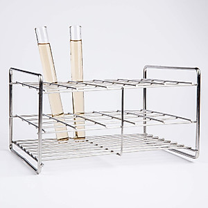Adamas-Beta Stainless Steel Test Tube Rack,20 Place,5x4 Format,Wire Constructed,Outer Diameter Permitted of Tubes 29-31mm