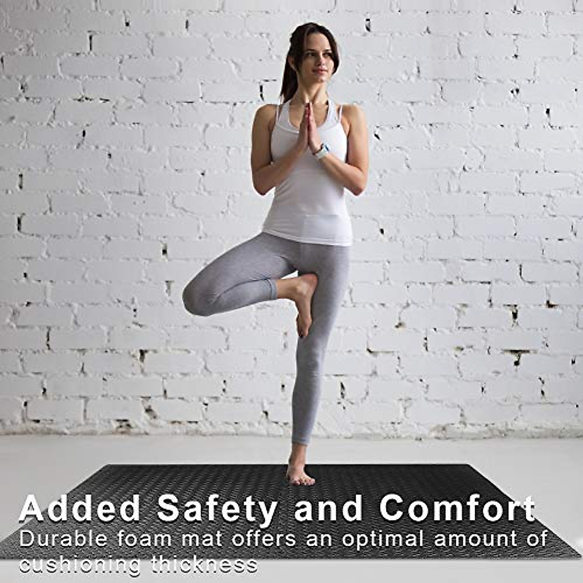 StillCool Puzzle Exercise Floor Mat, EVA Interlocking Foam Tiles Exercise Equipment Mat with Border - for Gyms, Yoga, Outdoor Workout