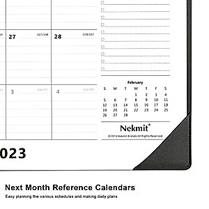 Nekmit Large Desk Calendar 2023 with Black Desk Pad, Desk Blotter Calendar 22"x17", Runs From Now - Jun 2024 with TO-DO and NOTES List