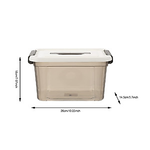 PRETYZOOM Storage Bins with Lids Tote Organizer Makeup Container Sundries Storage Bin Plastic Bins for Storage Clear Storage Case Stackable Tote Container Boxes PP Office Books Plastic Box