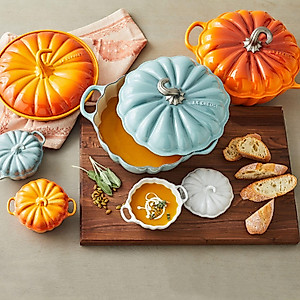 Le Creuset Enameled Cast Iron Figural Pumpkin Cocotte, 4 qt., Persimmon
