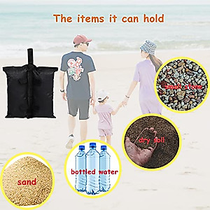 Heavy Duty 600D Gazebo Canopy Weights Bag, Tent Weights Bag for Legs, Sandbags for Pop Up Tent Gazebo Canopy Outdoor Sun Shelter Umbrella Pool Ladder (Black-6 Pack)