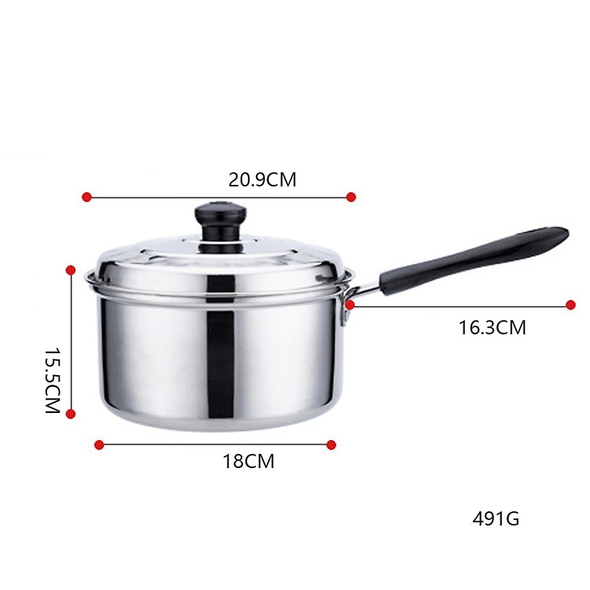 YWJLQH Premium Nonstick Cooking Pot with Long Handle for Home Kitchen, 20cm
