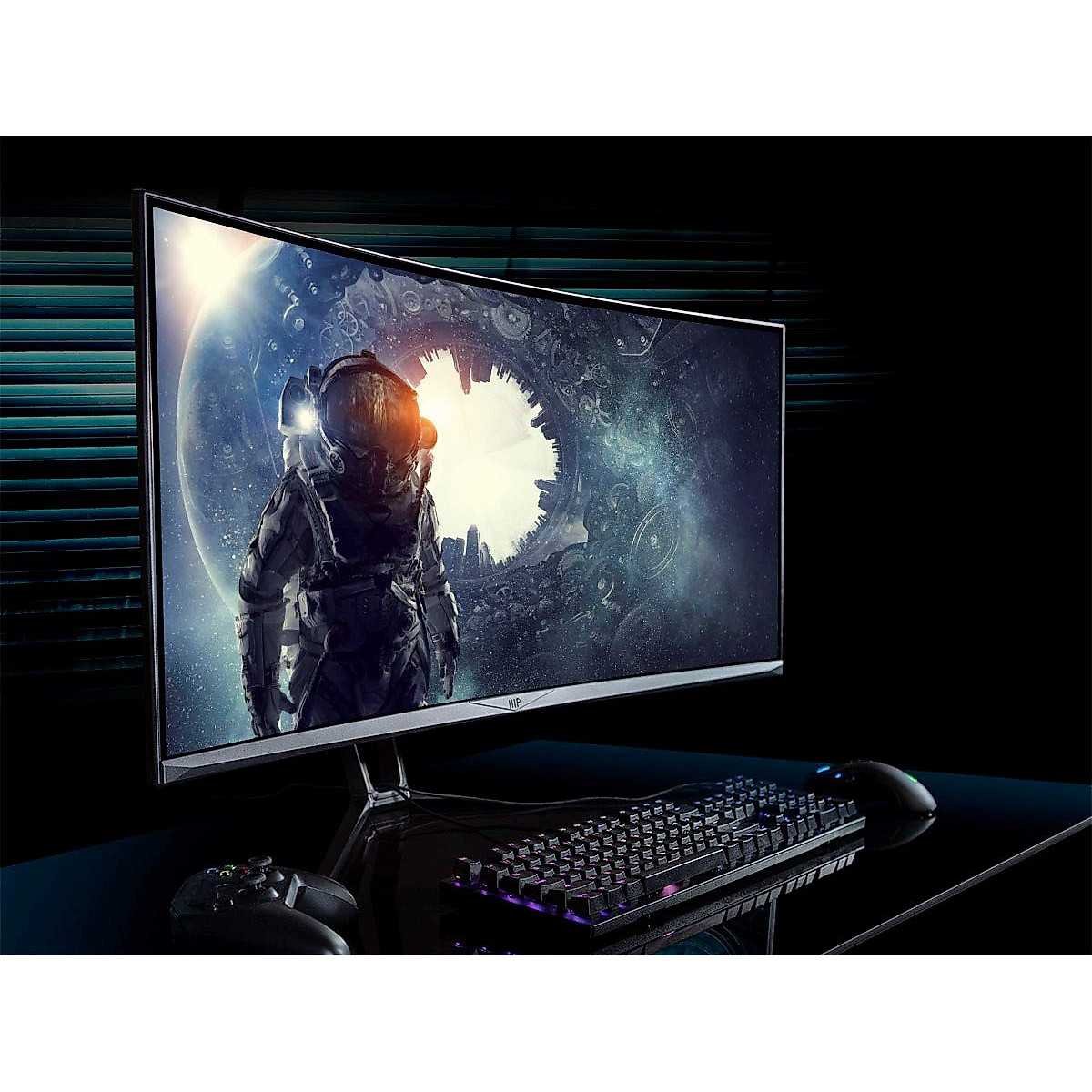 Monoprice 35 Inch Zero-G Curved Ultrawide Gaming Monitor V2-1800R, 21:9, 3440x1440p, UWQHD, 120Hz, AMD FreeSync, 4ms, HDMI, DisplayPort, VA,Black