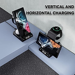Wireless Charger for Samsung, 3 in 1 Wireless Charging Station for Samsung Galaxy S23 Ultra/S22/S21/S20/Note 20/Z Flip 4/Z Fold 4, Samsung Watch Charger for Galaxy Watch 5 Pro/4/3, Galaxy Buds 2/Pro/+