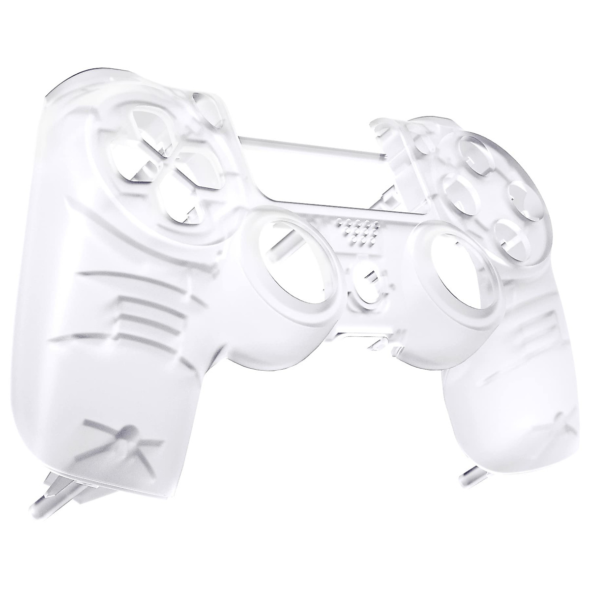 eXtremeRate Transparent Clear Custom Faceplate Cover, Replacement Front Housing Shell Case Compatible with ps4 Slim Pro Controller JDM-040/050/055 - Controller NOT Included