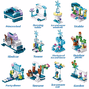 Girls Building Blocks Set Toy, 25-in-1 Princess Toys for Girls Age 6-8, 554PCS STEM Educational Construction Toys Set, Princess Castle Toys Gift for Girls Age 6-12 Years Old