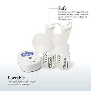 Ameda MYA Joy Double Electric Breast Pump & Accessories, Handsfree Compact, Lightweight Tabletop or Portable Breastfeeding Pump, Hospital Strength, w/HygieniKit Milk Collection System