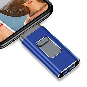 XINHUAYI USB 3.0 Flash Drive 1000GB Intended for iPhone, USB Memory Stick External Storage Thumb Drive Photo Stick Compatible with iPhone, and Computer(BLUE1000GB)