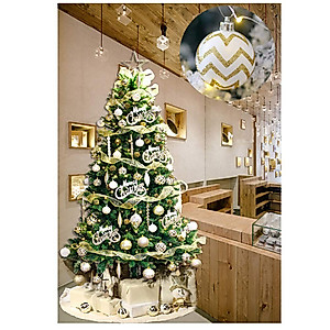 🍀 AIUSD Clearance 🍀, Hanging Balls 30Pcs Christmas Balls Baubles Party Xmas Tree Decorations Hanging Ornament Decor Christmas Balls Christmas New Year Decoration