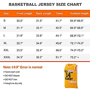 Eway Jersey #14 Basketball Jerseys S-XXXL(Yellow, XXL)