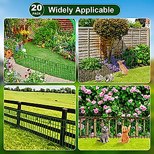 20 Pack Animal Barrier Fence,No Dig Garden Decorative Fence Rustproof Metal Wire Panel Border for Dog Defense Animal Barrier Rabbit Fencing Flower Edging for Yard Landscape Patio Outdoor 20.2ftx17in