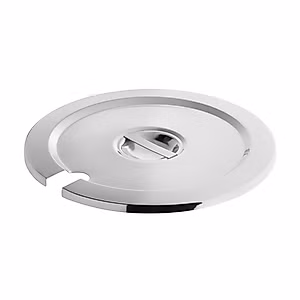 Soro Essentials- 10.5" Stainless Steel Vegetable Inset Notched Cover - Fits 11 qt. Inset for Commercial Food Warmer Soup Warmer and Soup Chafer Applicable to Catering Buffet Parties Banquets