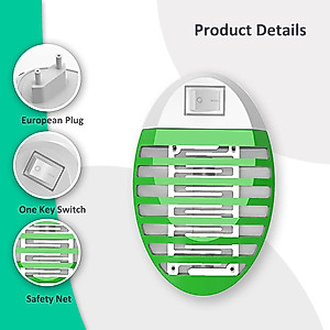 Bug Zapper Indoor(4 Packs) ，Electronic Fly Trap Insect Killer, Mosquitoes Killer Mosquito Zapper with Blue Lights for Living Room, Home, Kitchen, Bedroom, Baby Room, Office