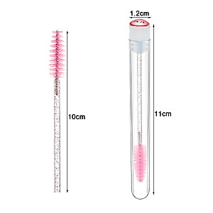 30 Sets Disposable Mascara Wands Set, Includes 30 Crystal Eyelash Brush Eyebrow Applicator Makeup Tool and 30 Reusable Diamond Eyelash Tube for Women Girls (Assorted Patterns)