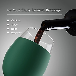 Tronco 20oz Wine Glass with Protective Silicone Sleeve,Reusable Stemless Wine Glasses, Cocktail Glass set，4 Pack