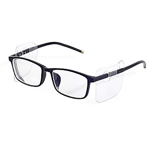 Touri 20 Pairs Clear Slip-On Protective Safety Side Shields for Glasses Fits Small to Medium Eyeglasses for Keeping Your Eyes Safe
