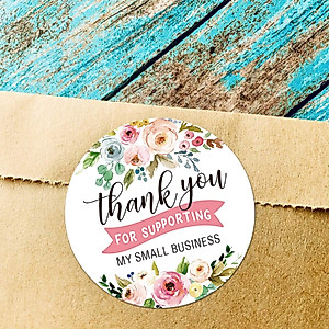 500 Thank You for Supporting My Business Label, Thank You for Your Business Stickers, 1.4inch Thank You for Your Order Stickers for Bakeries, Handmade Goods & Small Business Owners.