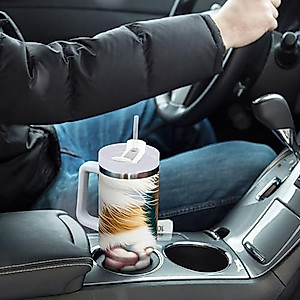 Burbuja Funny Cat Dog Paws 40oz Insulated Tumblers with Handle and Straw Lid, Double Wall Stainless Steel Travel Mug Leak-Proof, BPA Free, Gift for Mom Dad