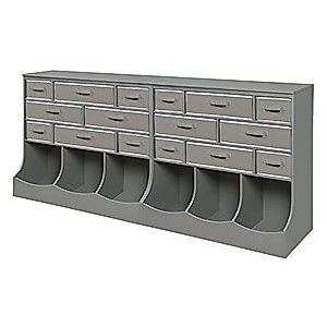 Storage Station 8 Cubby 3 Bin Organizing Unit with Reversible Baskets