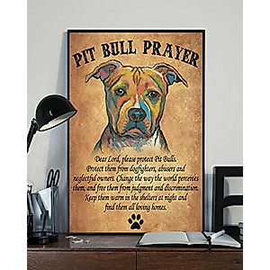 Pitbull Prayer Dear Lord Please Protect Pit Pitbulls Dog Poster Retro Wall Decor Man Cave Home Pub Metal Tin Sign 8x6 Inch