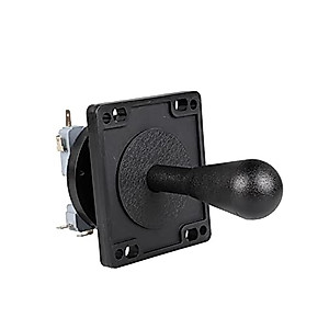 Avisiri American Style Arcade 2Pin Joystick Switchable from 8 Ways Operation, Elliptical Black Handle, Precision 187" 4.8mm Terminal for Video Games Arcade1UP Machine Parts (Black)